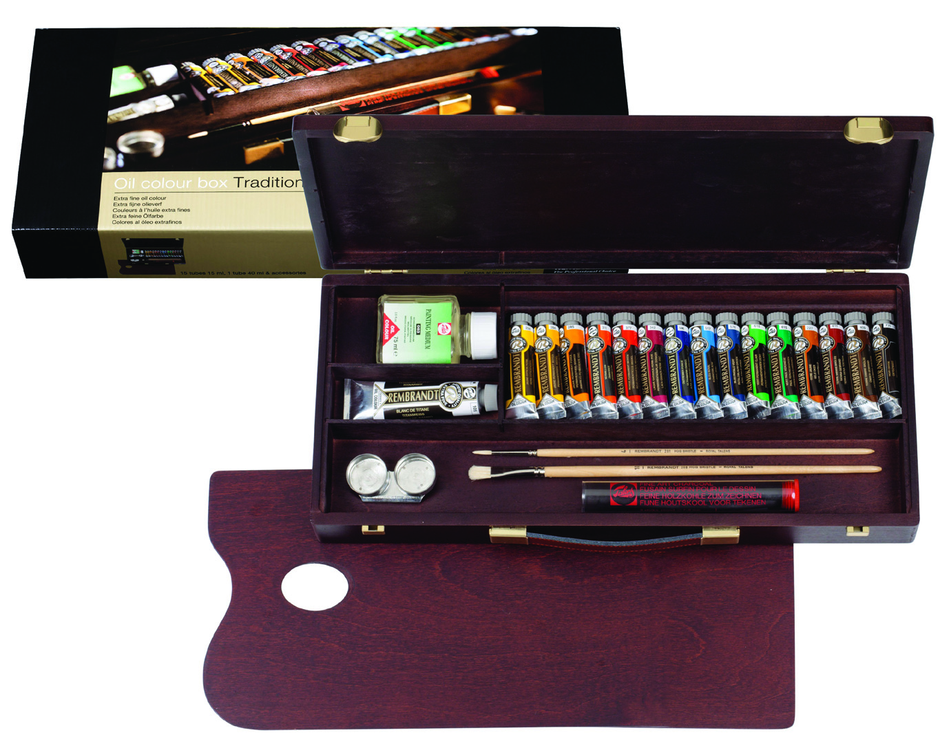 ROYAL TALENS REMBRANDT OIL COLOR BOX, WOODEN, TRADITIONAL