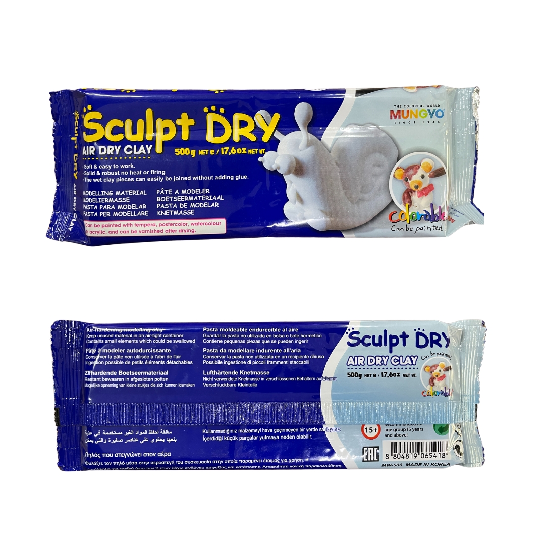 MUNGYO SCULPT DRY AIR HARDENING CLAY, 500 GRAMS