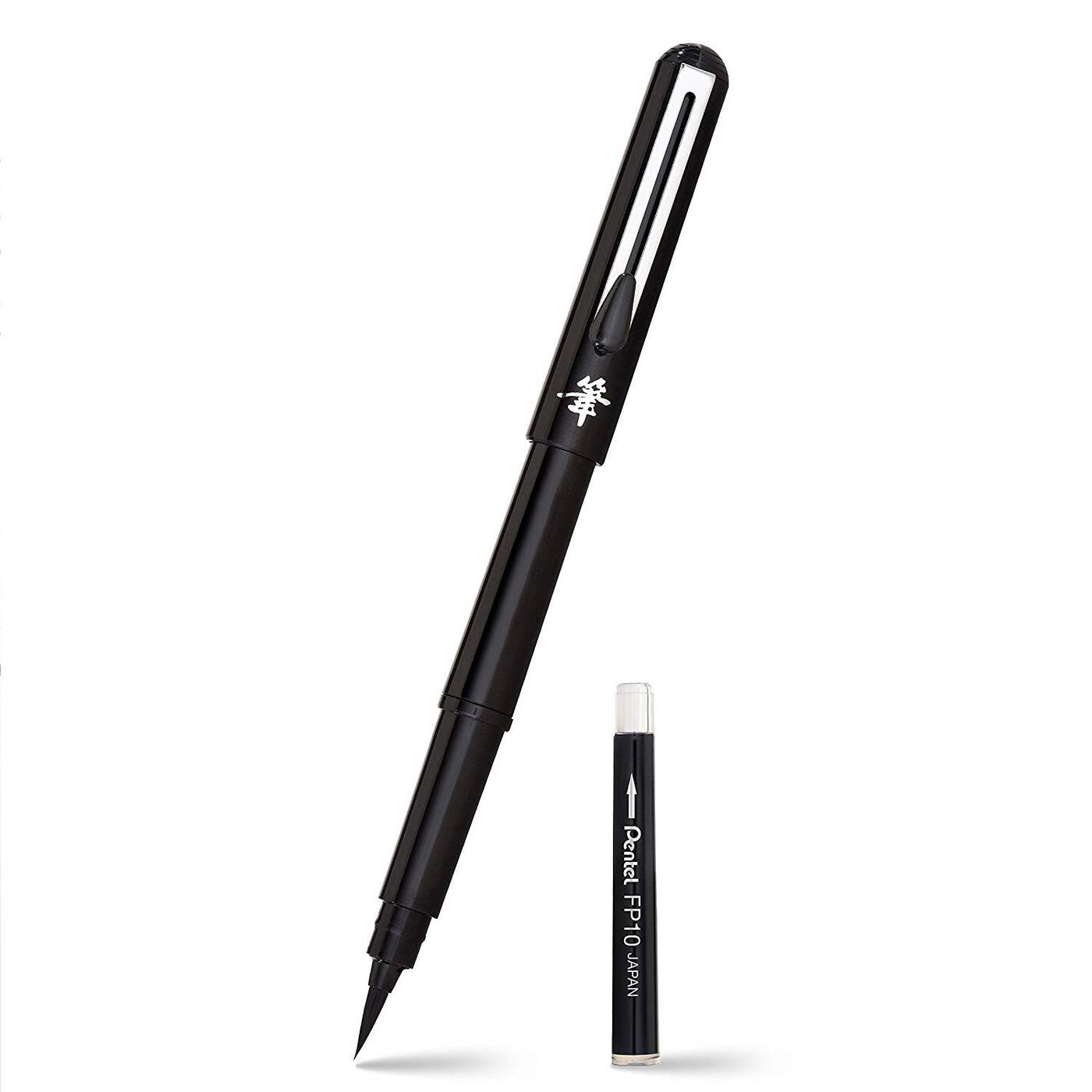 PENTEL ARTS POCKET BRUSH PEN WITH 2 REFILLS, CARDED SET