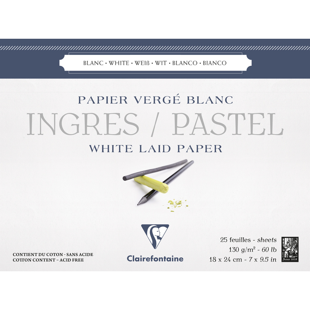 CLAIREFONTAINE INGRES PASTEL PAPER, 130GSM, 25 SHEETS