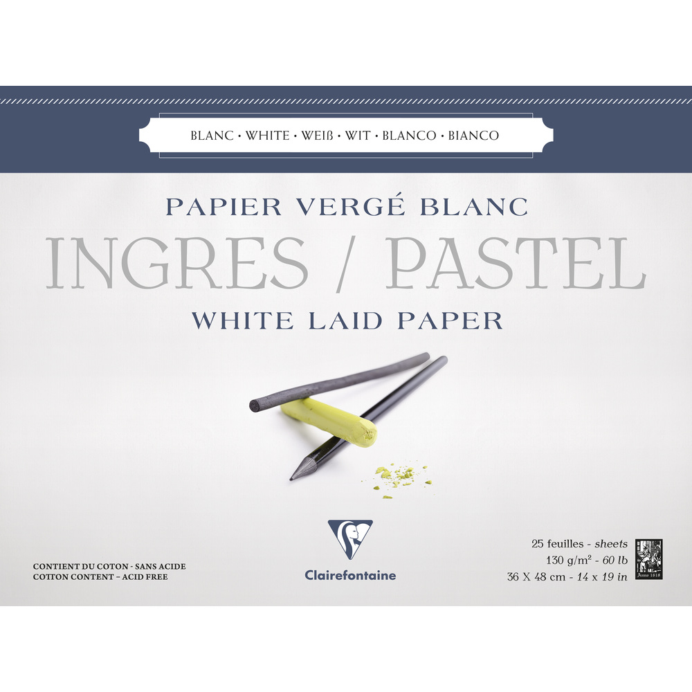 CLAIREFONTAINE INGRES PASTEL PAPER, 130GSM, 25 SHEETS