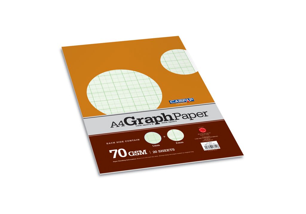 CA 3711 Graph Paper-20 Sheets, 2 & 1 mm Graph,Wood Free Paper, German ...