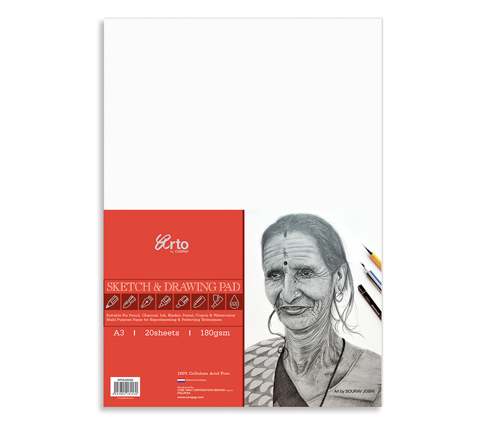 CAMPAP SKETCH & DRAWING PAPER, BISURFACE, 180GSM