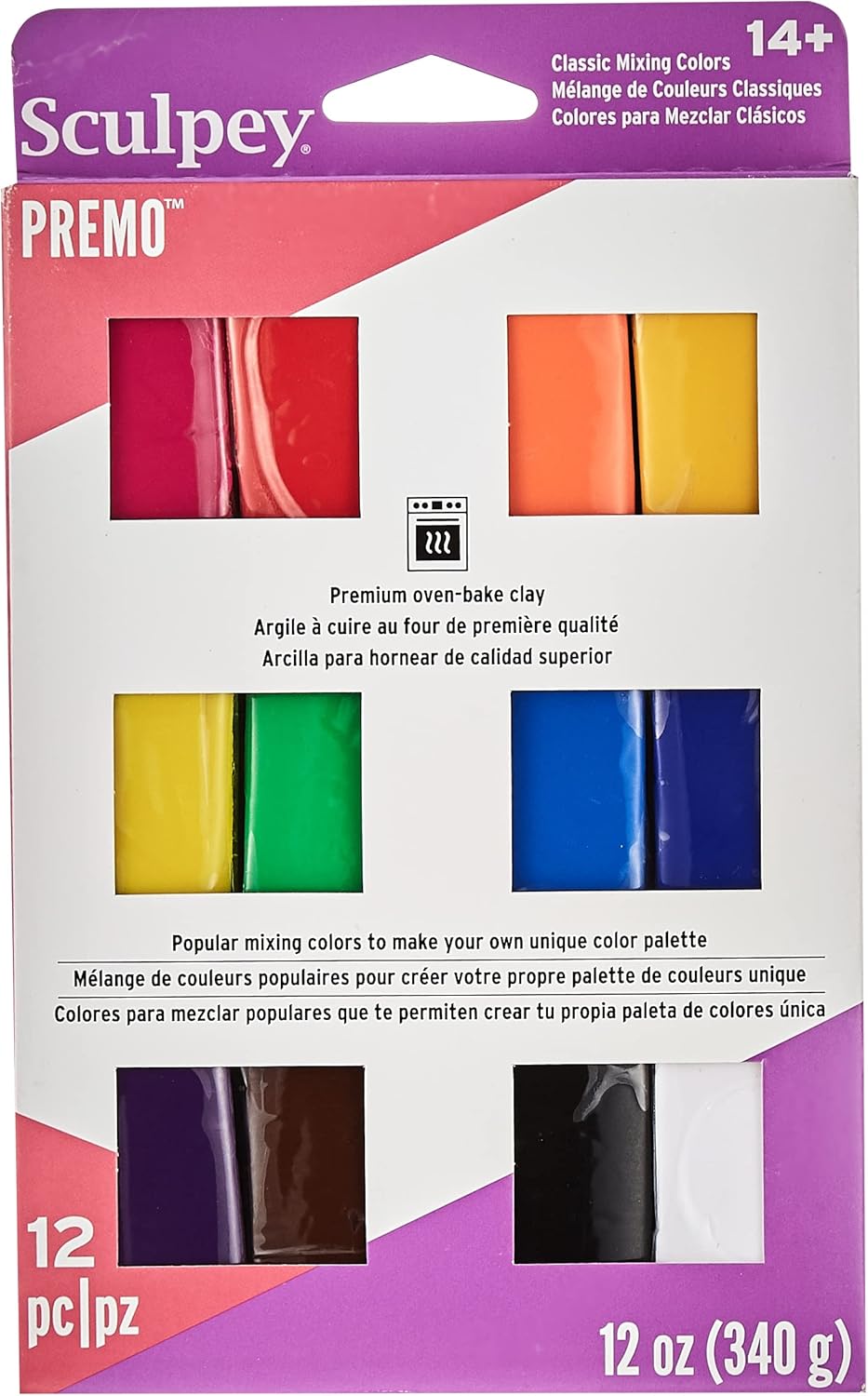 Sculpey Premo Classics Multipack – 12 Colour Set of 1oz Clays