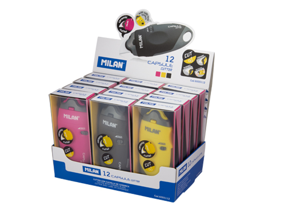 MILAN CAPSULE CERAMIC CUTTER, 12PC DISPLAY