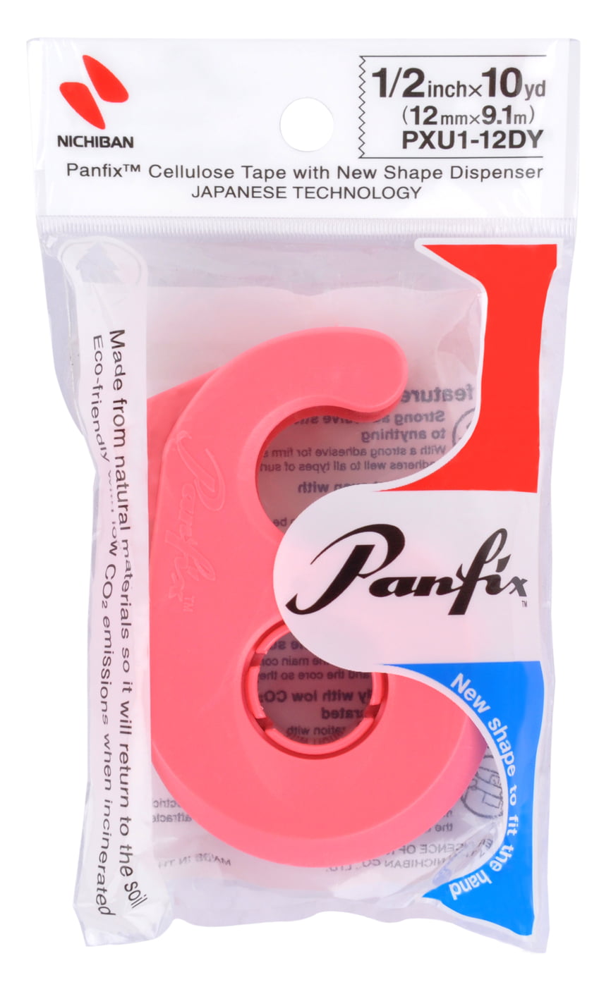 PANFIX CT FIT CELLULOSE TAPE DISPENSER 1/2 X 10YARDS PINK